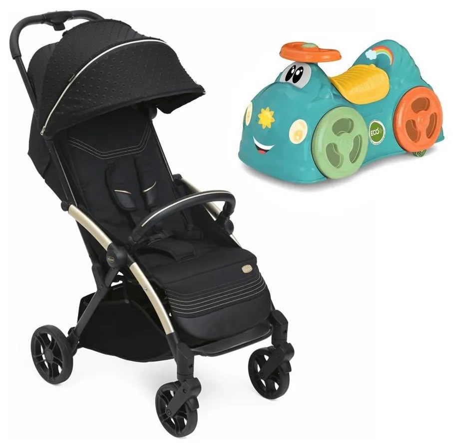 Chicco Chicco - Sportovní kočárek GOODY XPLUS Black Re_Lux Eco+ + odrážedlo ALL AROUND AG0662