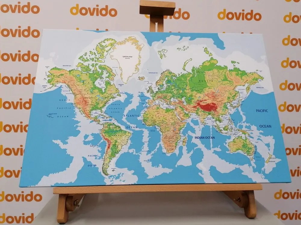 Obraz na korku klasická mapa světa