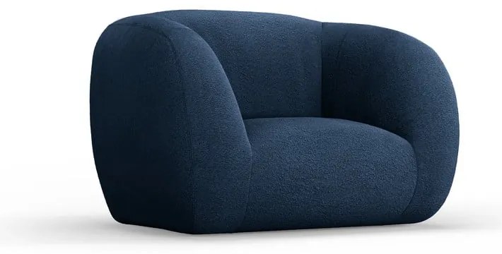 Modré křeslo z textilie bouclé Essen – Cosmopolitan Design