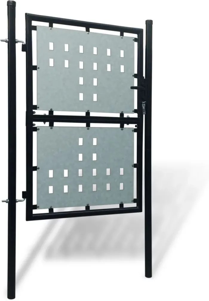 Černá jednokřídlá plotová branka | 100x250 cm