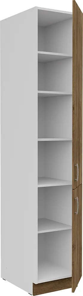 SARA l | vysoká skříňka 40 DK-210 2F policová | 40 cm | bílá/dub lefkas