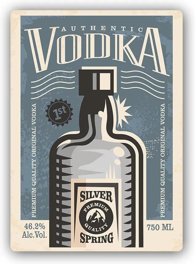 CARO Kovový obraz - Retro - Vodka 40x60 cm
