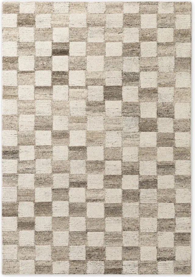 Krémový ručně tkaný vlněný koberec 120x180 cm Boho 1.0 Quadra – Vikosa