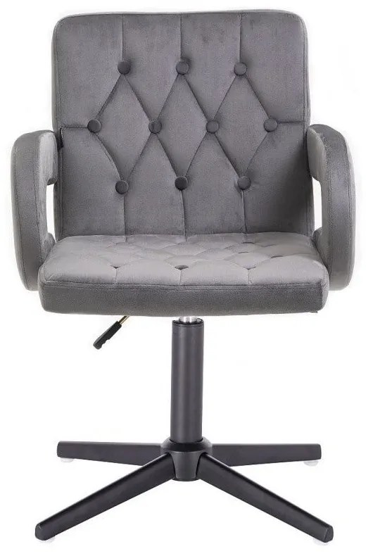 LuxuryForm DESIGN Otočná židle BOSTON VELUR na černém kříži - šedá