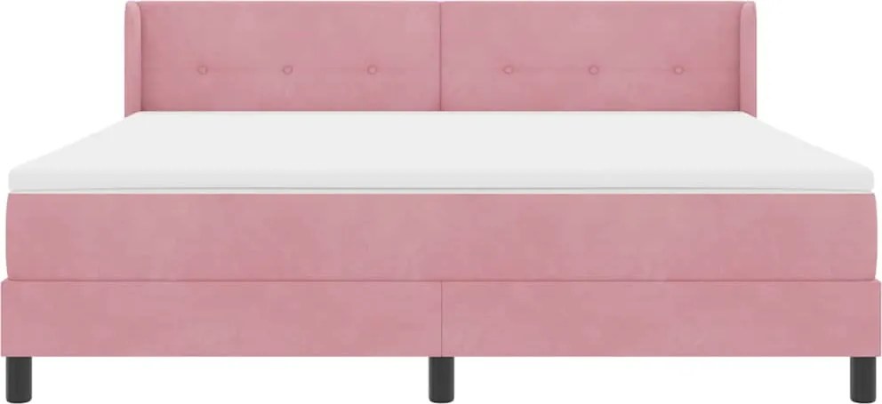 Postel s boxspringem s čelo Růžová 200 x 180 cm samet 3341485