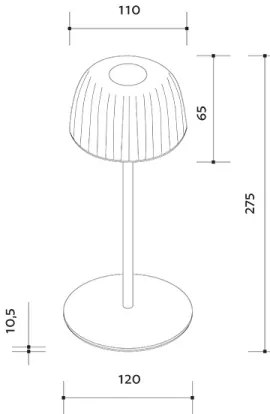 LED Stmívatelná venkovní nabíjecí stolní lampa VIVIEN LED/3W/5V 2700K IP54 černá