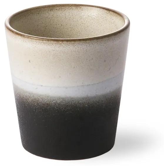 HK living Kameninový hrnek 70's Mug Rock 180 ml, béžová barva, šedá barva, černá barva, keramika