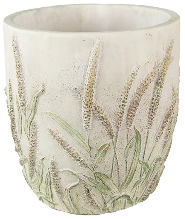Cementový obal na květináč s jitrocelem Plantain M – 16x17 cm