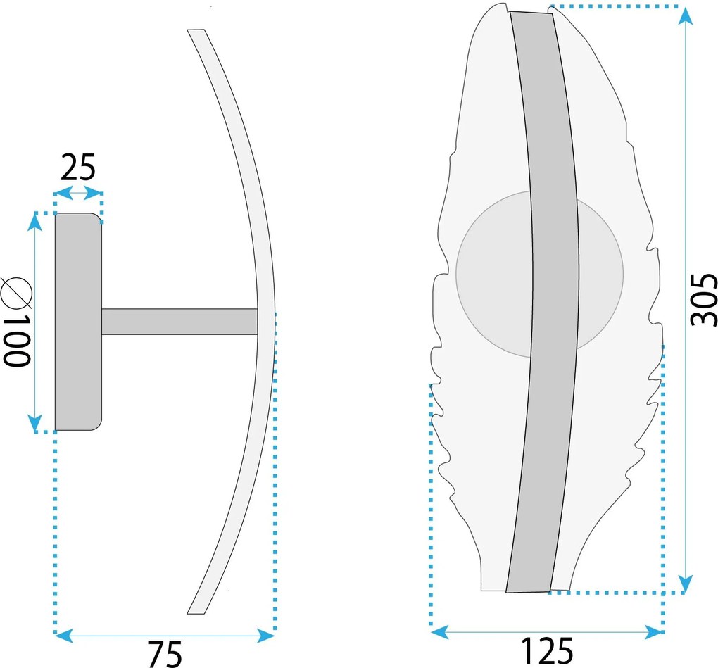 Toolight Rea, Nástěnné svítidlo LED G140-W Gold, OSW-02609