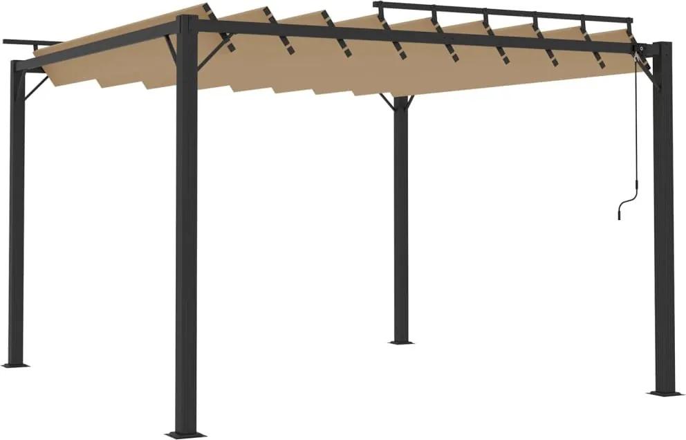 vidaXL Altán s lamelovou střechou 3 x 3 m tkanina a hliník [313925] Barva: antracitová
