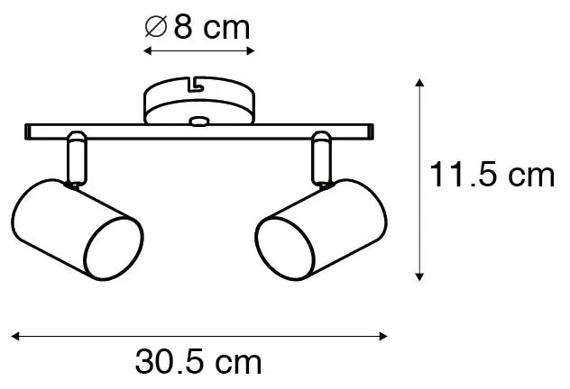 Moderní mosazné 2-světelné nastavitelné stropní svítidlo - Jeana