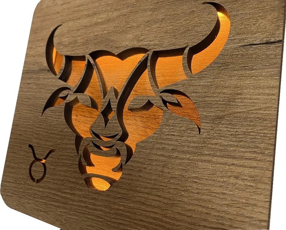 Li-Go Znamení "Býk" lampa 19x19 cm provedení povrchu: černá s patinou