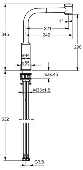 Hansa Kuchyňská dřezová baterie s vytahovací sprškou HANSARONDA 54912283
