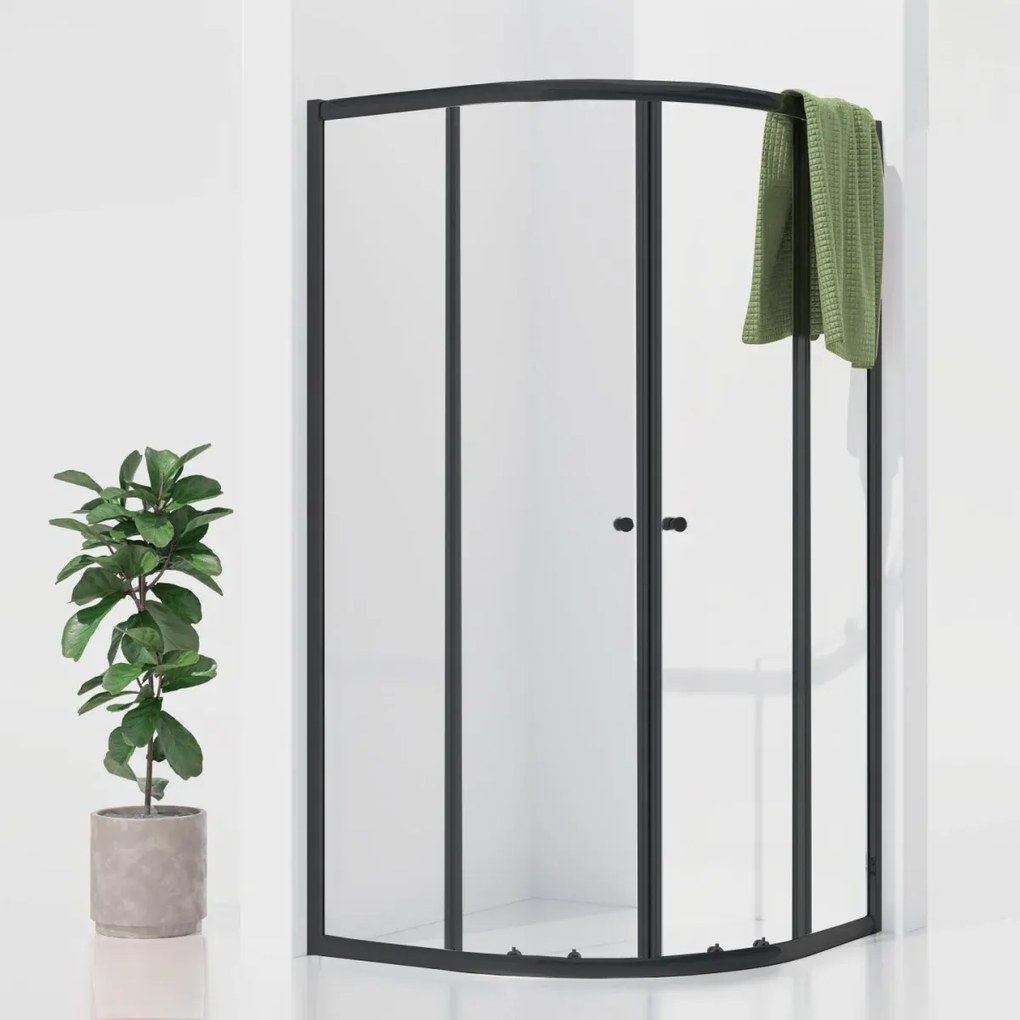 POINT BLACK 80x80 Clear Čtvrtkruhová sprchová zástěna