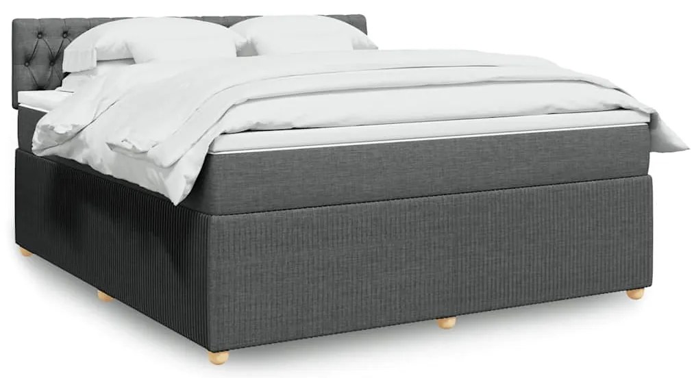 Box spring postel s matrací tmavě šedá 180x200 cm textil 3289843