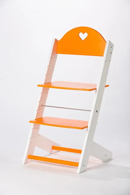 Lucas Wood Style rostoucí židle MIXLE -  bílá/oranžová rostoucí židle MIXLE: Medvídek
