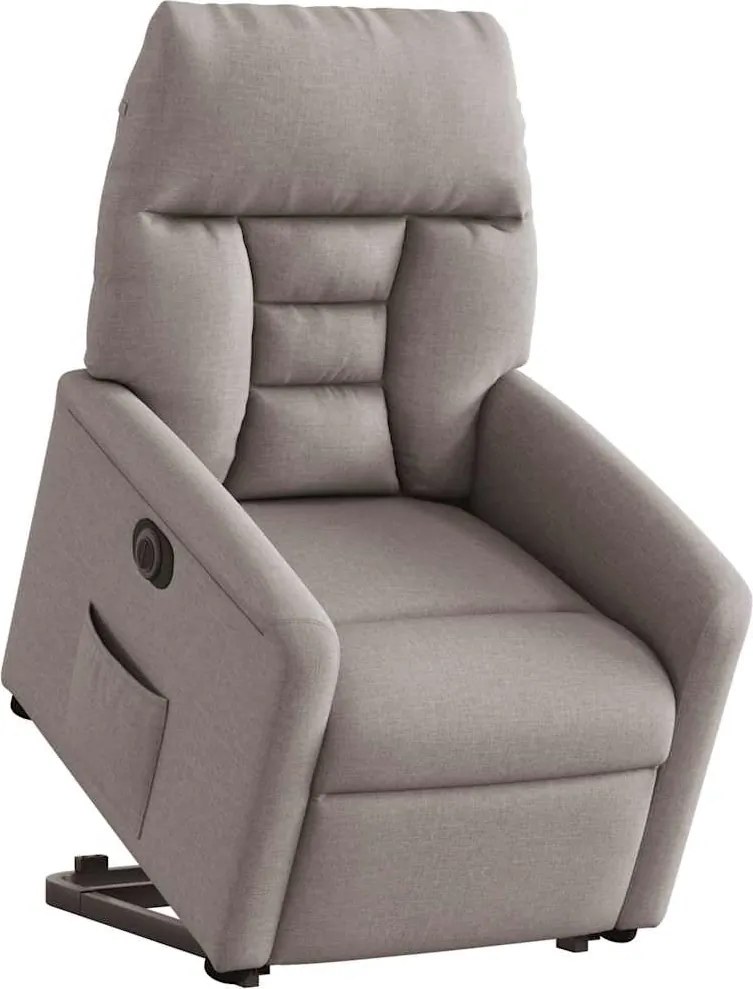 Elektrické zvedací polohovací křeslo taupe textil 3303059