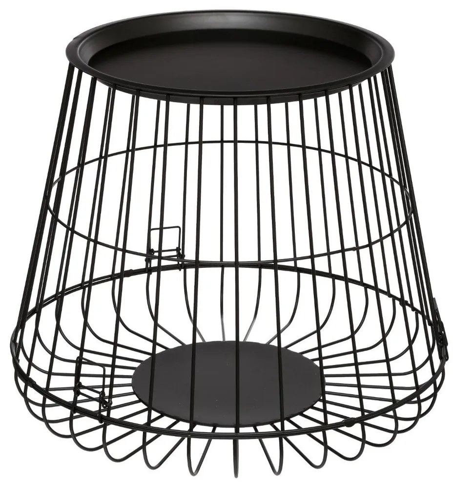 Emako Kávový stolek RONI, kovová konstrukce, Ø 52 cm, černý