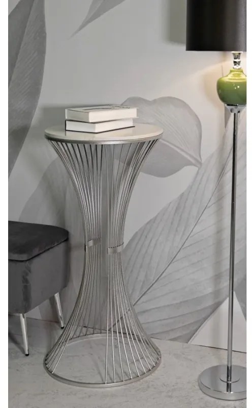 Designový odkládací stolek Zaibunissa 50 cm stříbrný