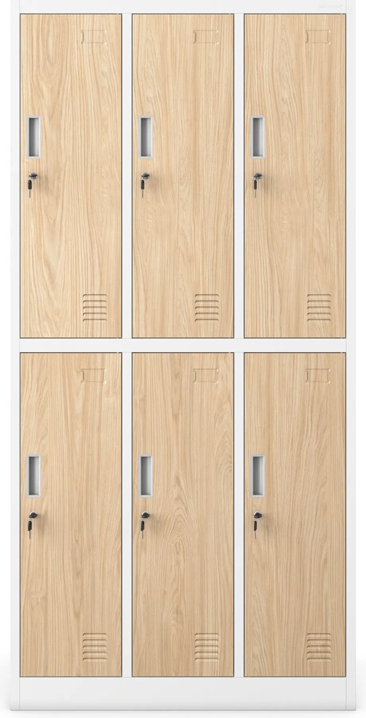 Šatní skříň 6-dveřová, bílá/dub sonoma, 900x1850x450 mm: IGOR Eco Design