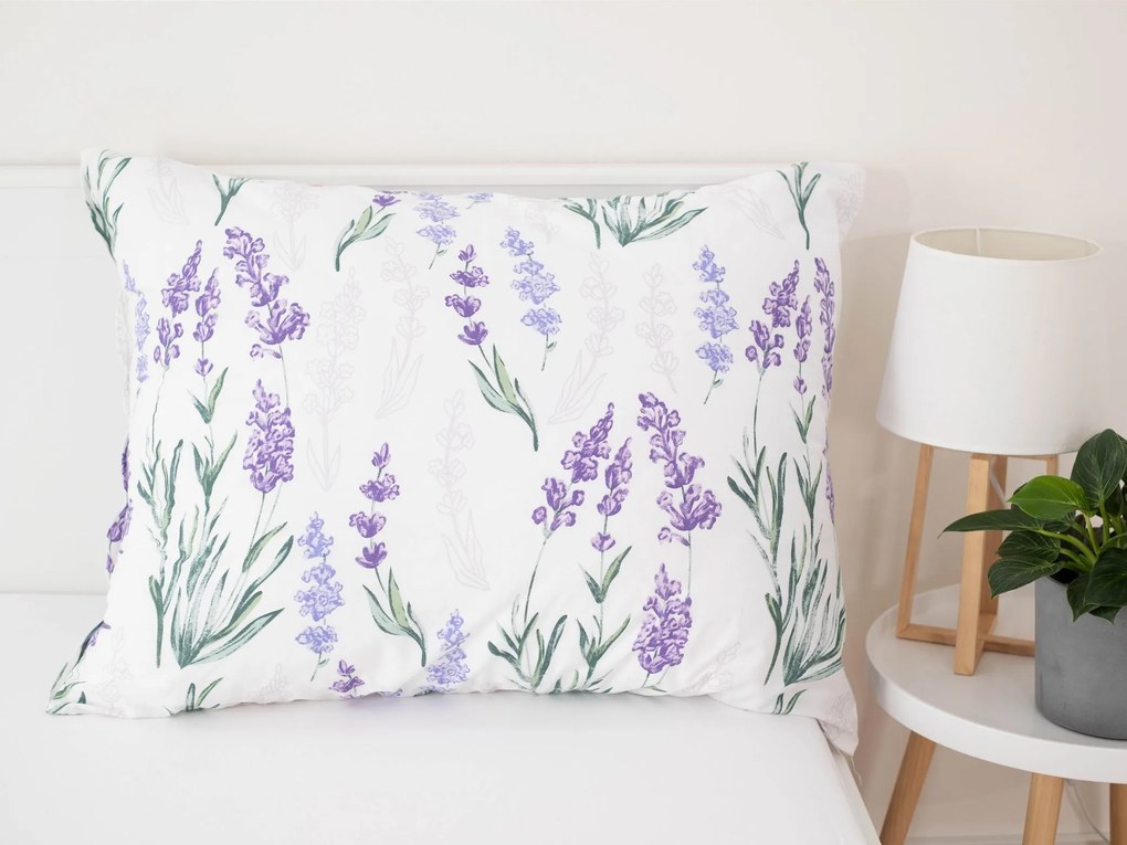 MK Lůžkoviny Bavlněný povlak na polštář Renforcé 70 x 90 cm - Levandule