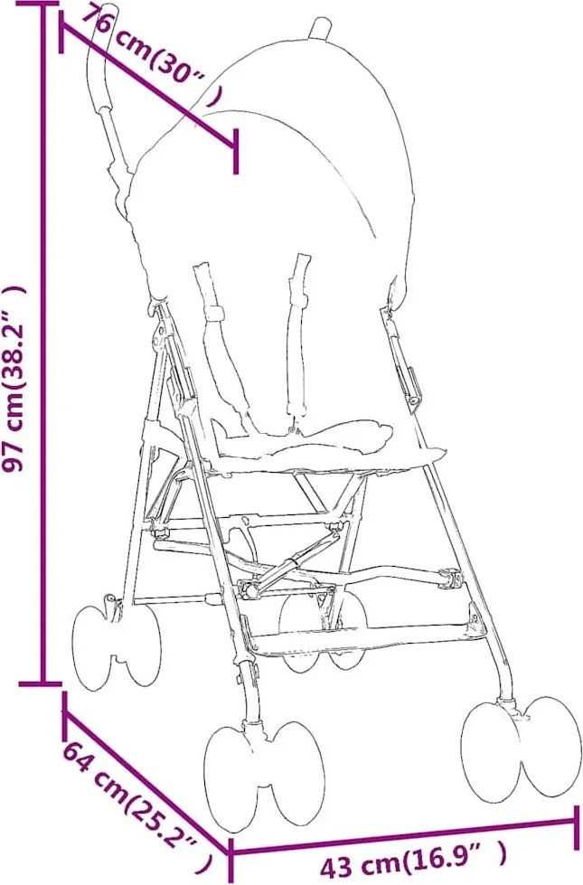 vidaXL Dětský kočárek a černý ocel [10396] Barva: antracitová
