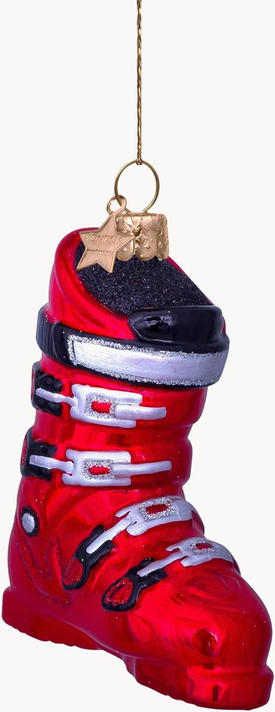 Ručně foukaná vánoční ozdoba Ski Shoe