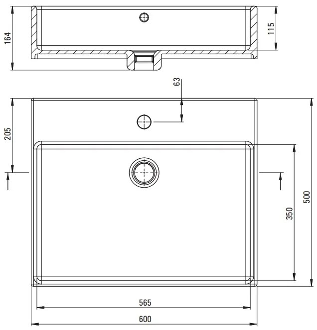 Deante Temisto 60 ocelová konstrukce s umyvadlem
