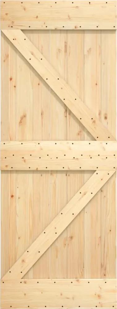 vidaXL Posuvné dveře s kováním 85 x 210 cm masivní borové dřevo [3203083]