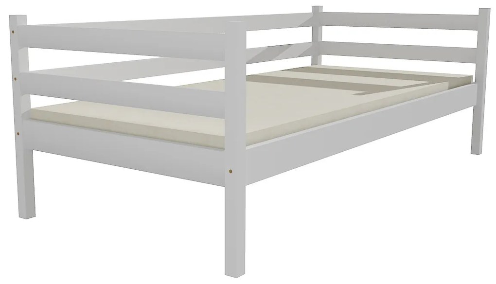 Dětská postel masiv 028 borovice masiv 90 x 200 cm bílá