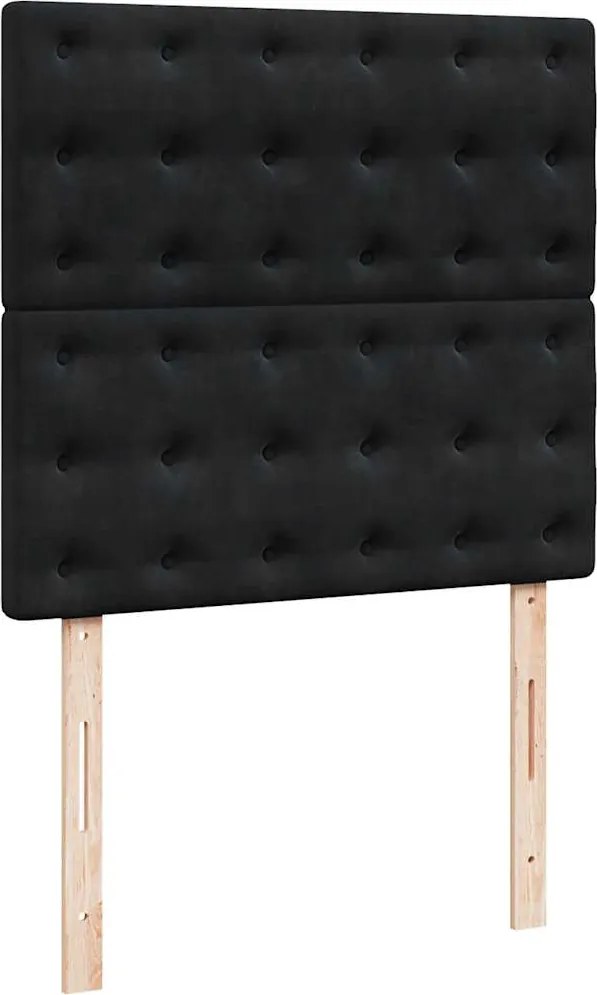 Box spring postel s matrací černá 90x200 cm samet 3292252