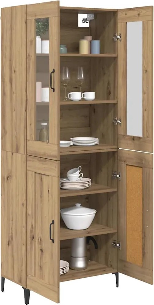Vysoký bufet Artisanový dub 69,5 x 34 x 180 cm Kompozitní dřevo 3403581