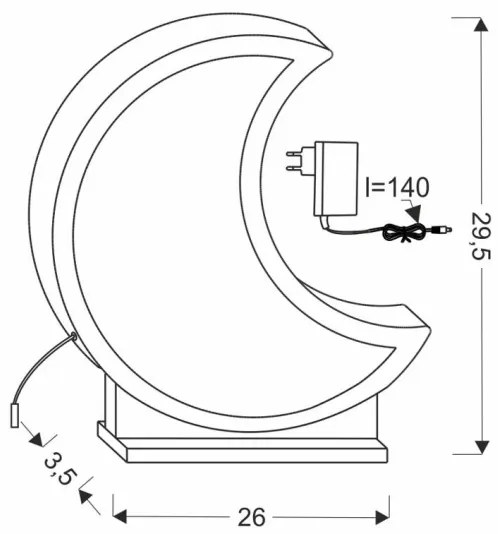 LED Dětská stolní lampa MOON LED/12W/230V šedá