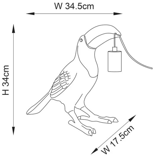 Endon 95077 - Stolní lampa TOCO TOUCAN 1xE27/10W/230V zlatá