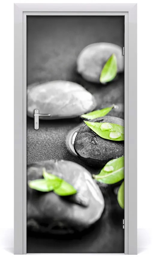 Fototapeta samolepící Listí kamení zen 75x205 cm