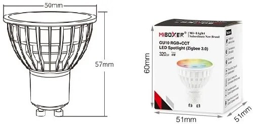 LED Solution Mi-Light MiBoxer ZIGBEE LED žárovka RGB+CCT 4W GU10