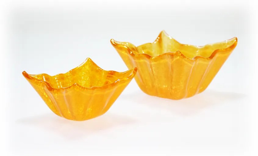 BDK-GLASS Skleněné mističky WINKY - oranžové Rozměr: 10x10cm