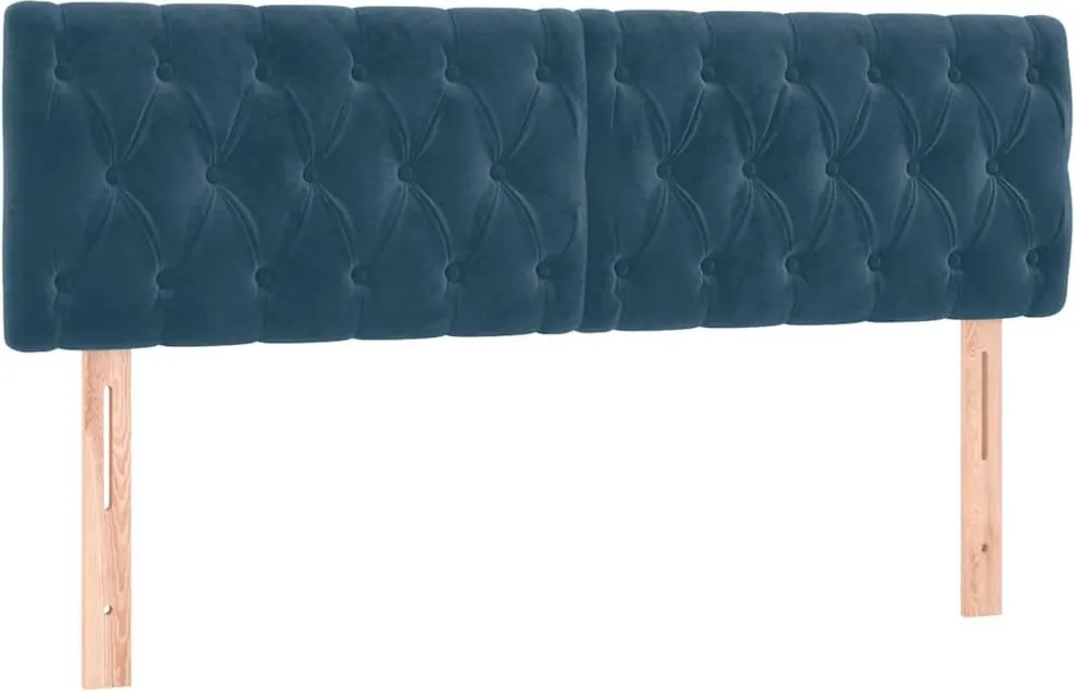 Box spring postel s matrací tmavě modrá 140x190 cm samet 3131139