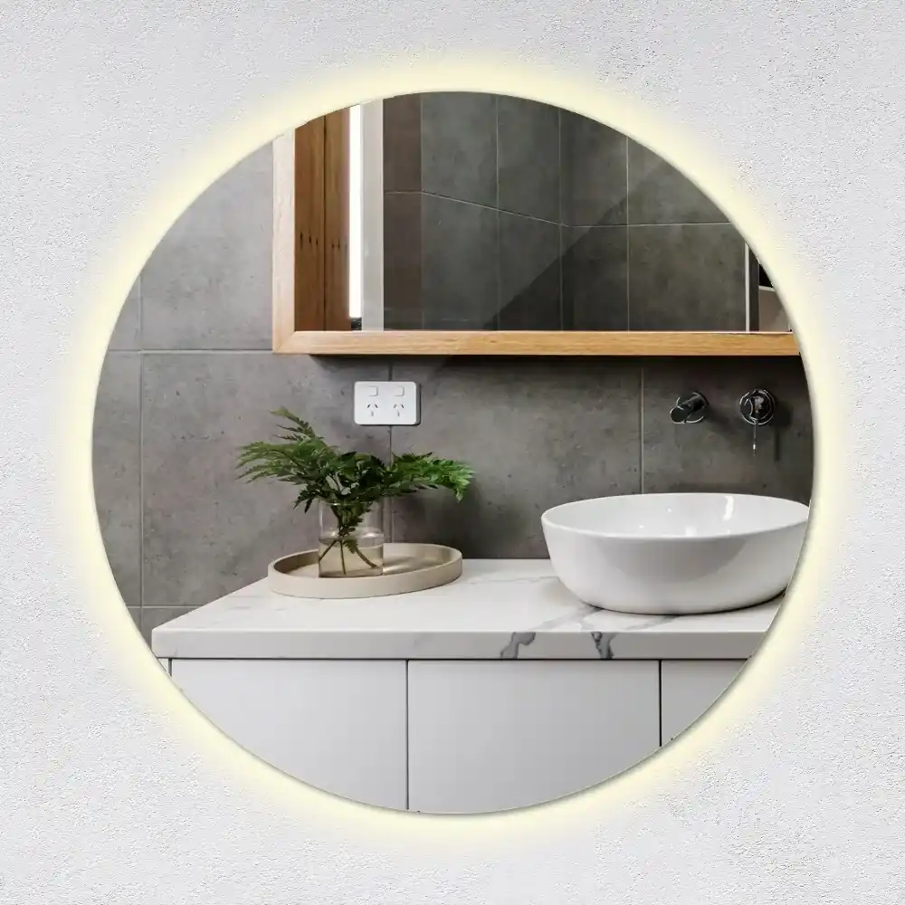 Kulaté koupelnové zrcadlo s led osvětlením fi 60 cm | BIANO