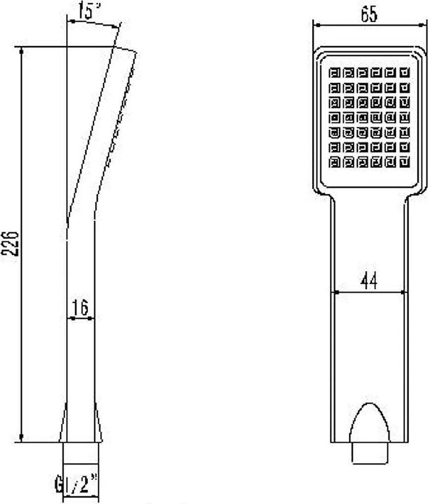 Sapho GINKO 1101-16 ruční sprcha 226 mm hranatá ABS/chrom