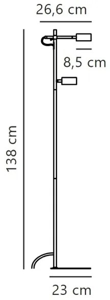 Nordlux - LED Stmívatelná stojací lampa CLYDE 2xLED/4W/230V