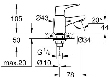 GROHE 20577000 - Stojánkový ventil START FLOW DN 15 lesklý chrom