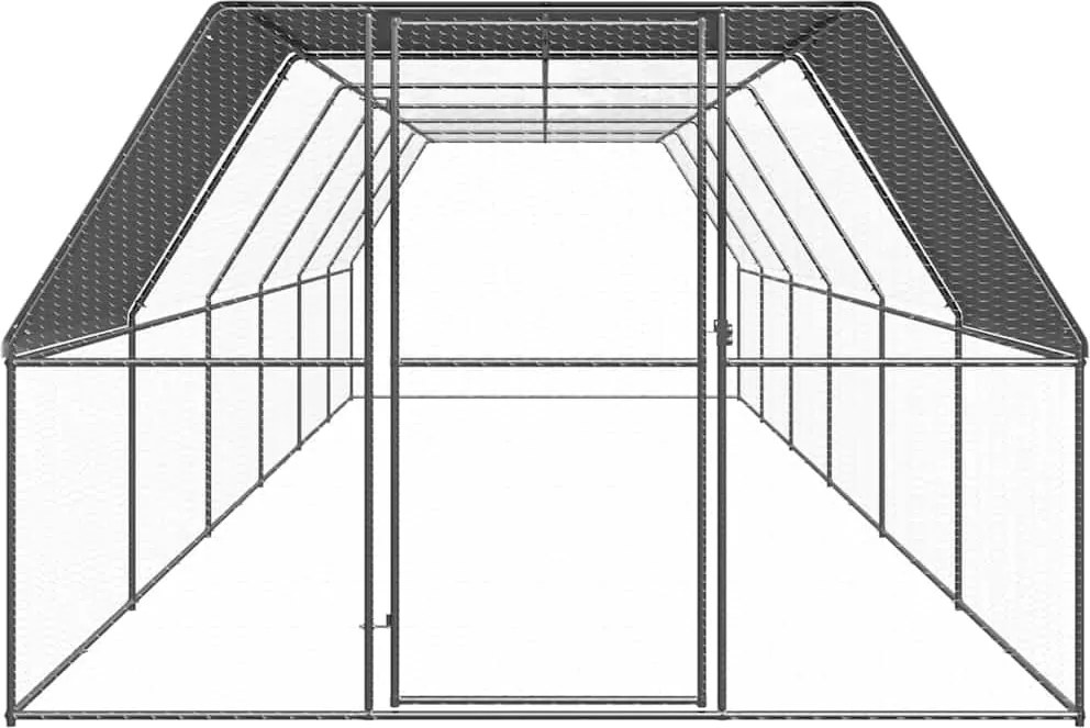 Venkovní klec pro kuřata 3 x 12 x 2 m pozinkovaná ocel 3089328
