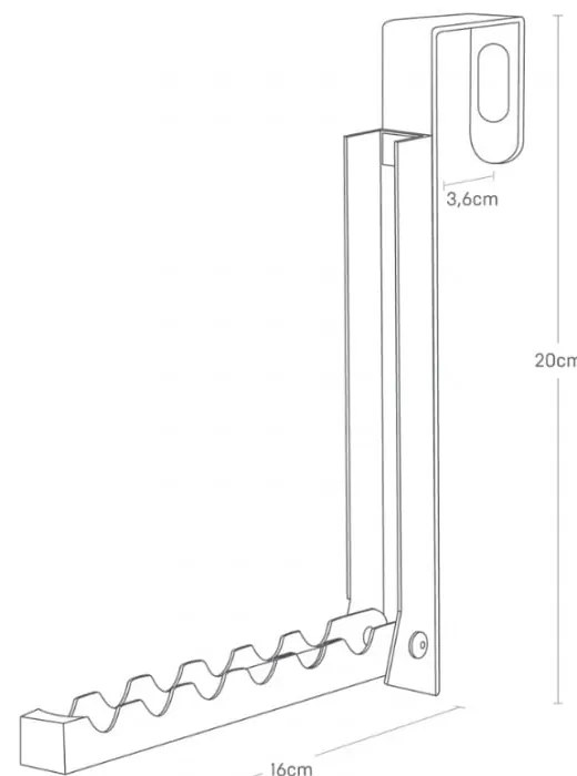 Černobílý výklopný háček na dveře YAMAZAKI Mito