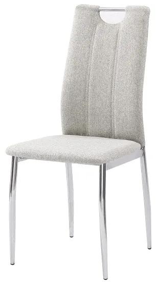 Jídelní židle, látka béžový melír / chrom, OLIVA NEW 0000201245 Tempo Kondela