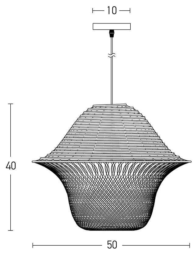 Zambelis 20153 závěsné svítidlo rattan, 1xE27, ø50cm