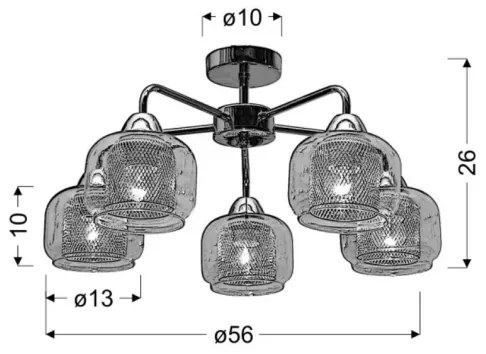 Přisazený lustr RAY 5xE14/40W/230V