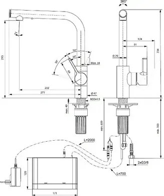 Ideal Standard Gusto - Dřezová baterie s dávkovačem mýdla | chrom