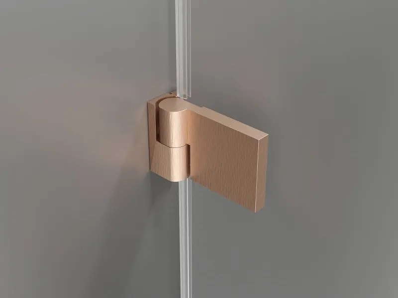 Mexen Lunar-B Duo výklopný sprchový kout 80 x 70 cm, čiré sklo, měděná matná, 832-080L-070P-65-00