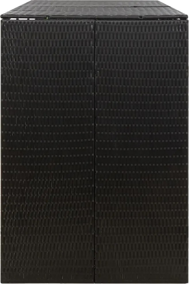 Přístřešek na tři popelnice černý 207 x 80 x 117 cm polyratan 319862